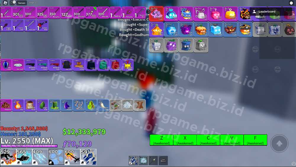 Blox Fruits| Lv2550 | Godhuman |Awaken Rumble| Full Body Buso Haki ...