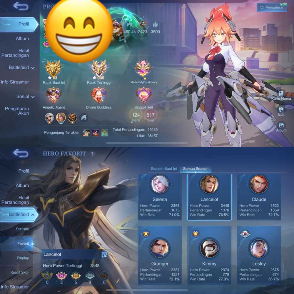 517 Skins. Highest 900 Stars. High win rate. 7 Legend. 9 Collector. 3 ...