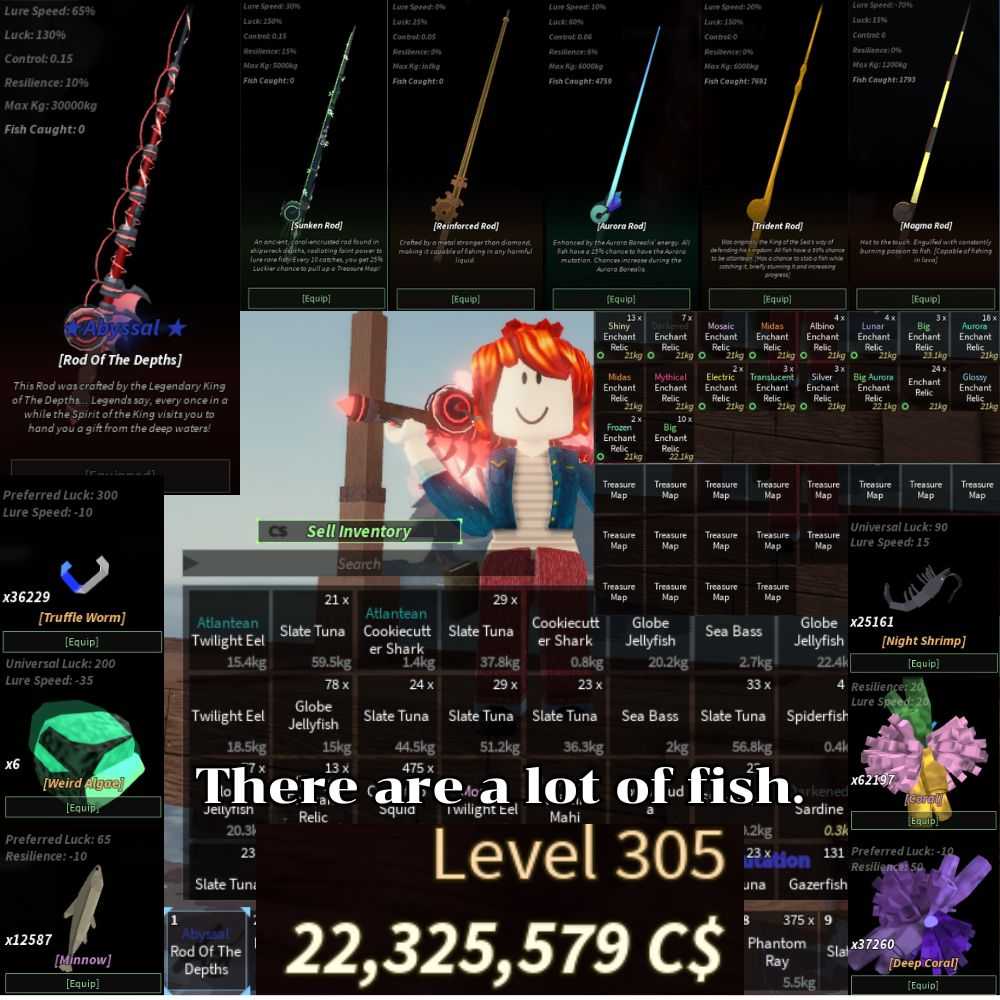 ID07Fisch:Lv305 | 22M C$ | Rod of the Depths Enchant Abyssal | Sunken ...