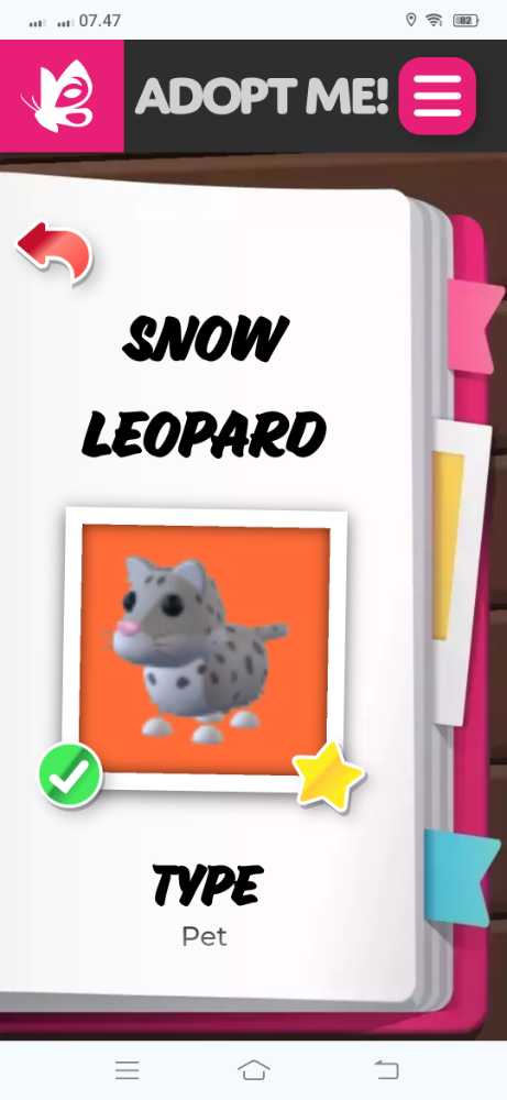 Snow Leopard Adopt Me Pet Roblox