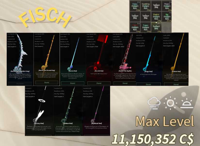 [ID80] Fisch Account Level MAX!! No-Life Rod // Rod of The Eternal ...