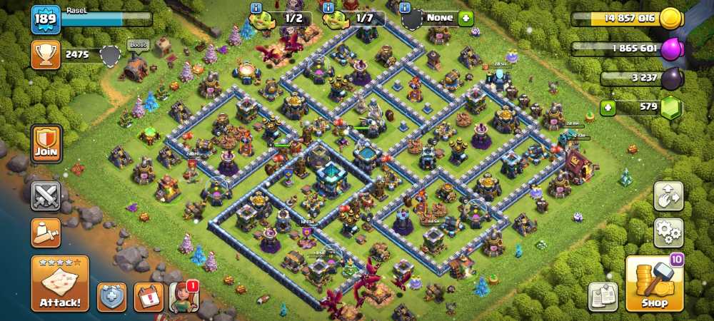 TH 13 BLUE WALS:-XP:-189:-6BUILDER:-CLASHMAS TREE-OBSTACALSE:-HER:-60 ...