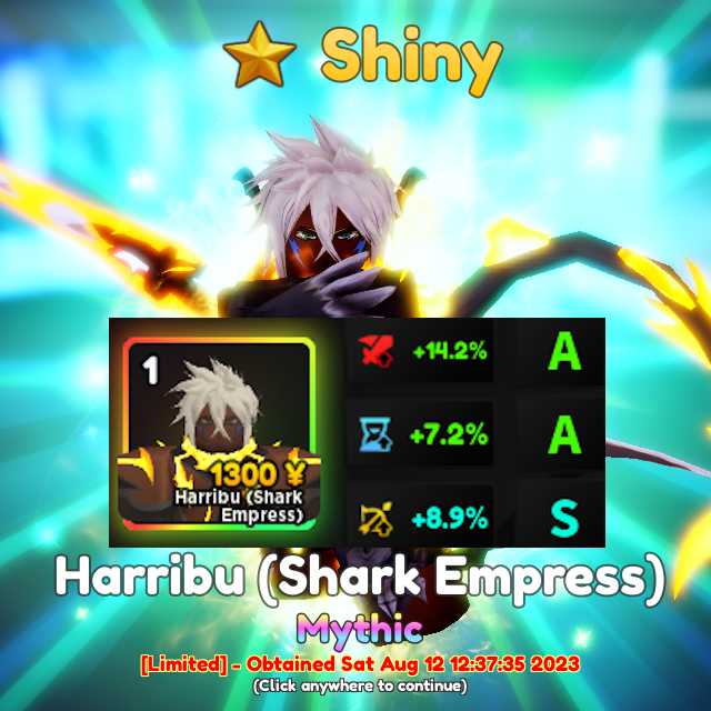 A/A/S Shiny Harribu (Shark Empress) Evo - Anime Adventures AA
