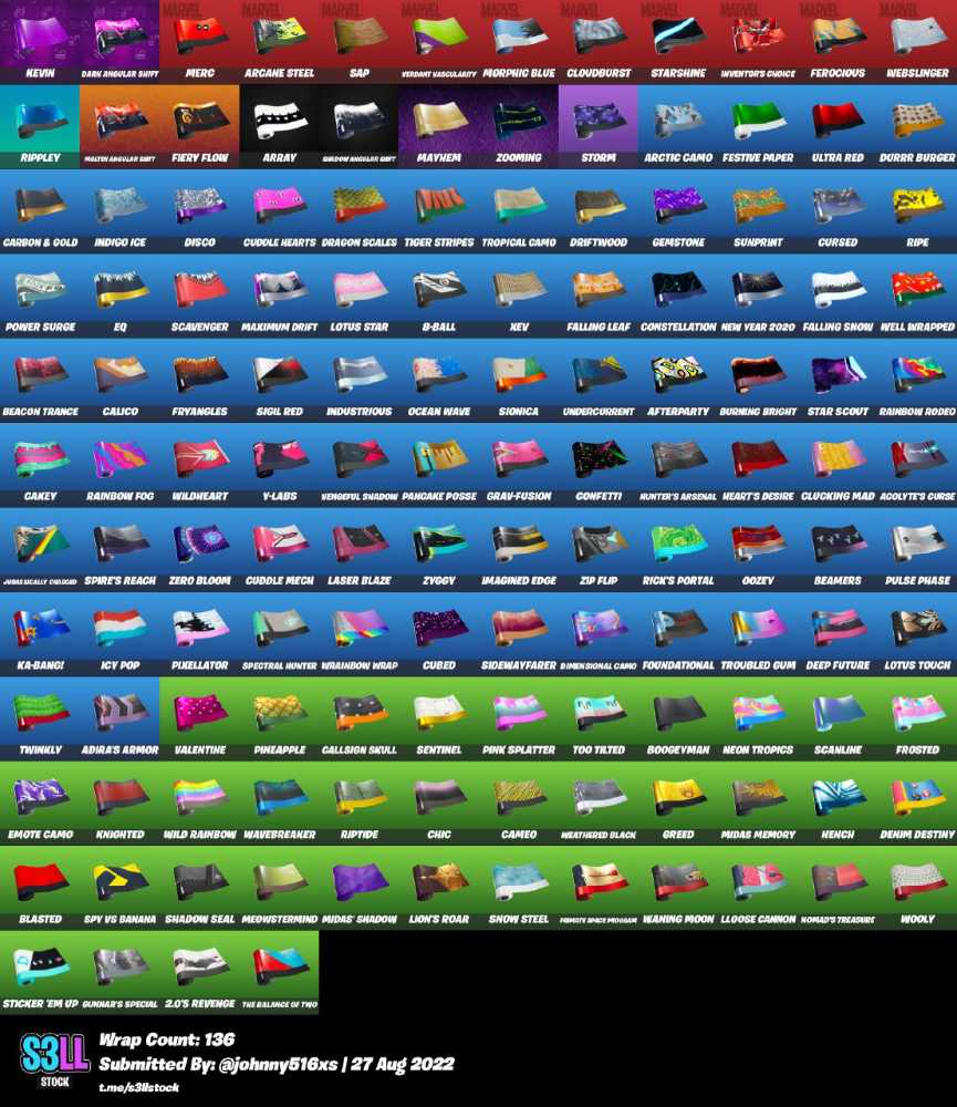 Golden peely | minty axe | glow | travis scott | 265 skins