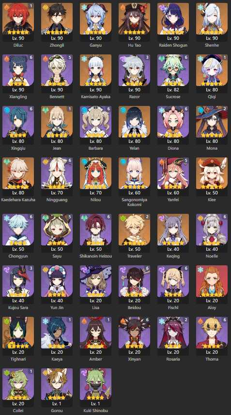 ⭐️Asia⭐️INSTANT DELIVERY⭐️AR 58⭐️17x5* CHARACTERS⭐️7x5* WEAPONS⭐️GANYU ...