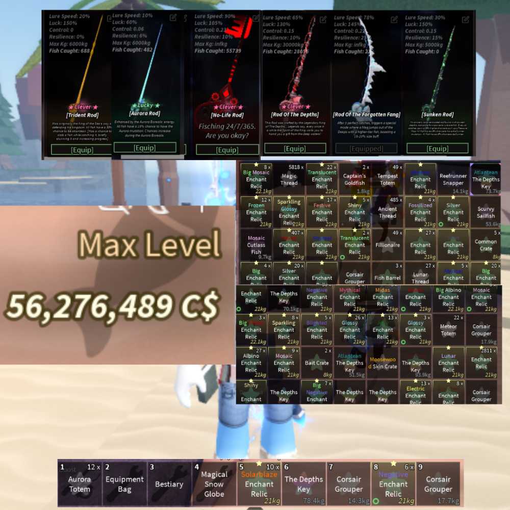 ID 278 Fisch: Level 750 Max- 56m C$ - Rod of the Forgotten Fang, No ...