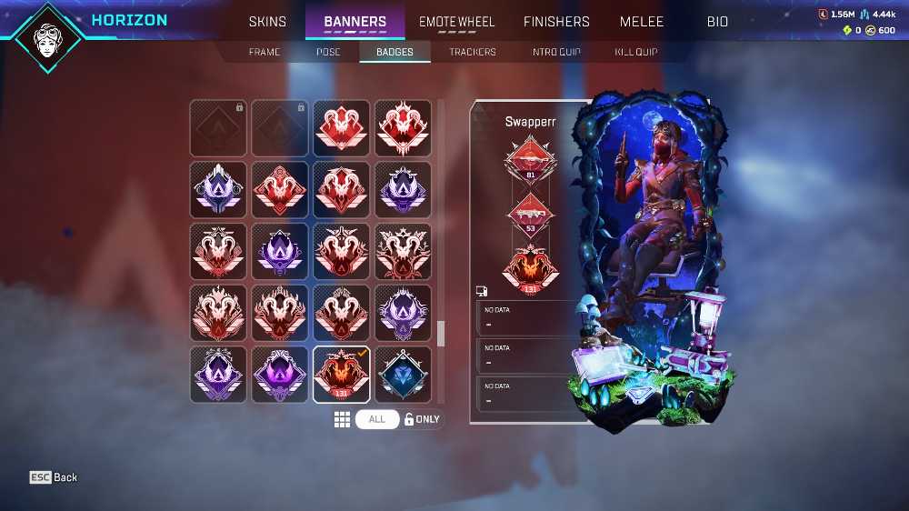 11x Apex Predator, 78000 kills, ALGS badge, Wraith heirloom