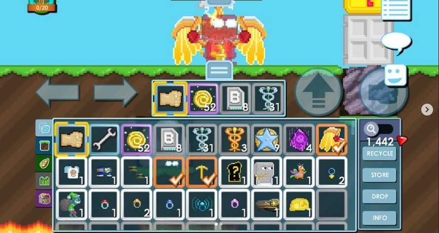 [Growtopia - Cheapest] Golden Pickaxe Dr Tittle Mercy Wing Focus Eyes ...
