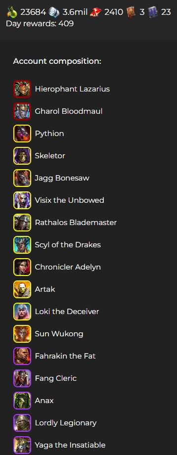 Quinx[STARTER][Double Mythical]+Lazarius+Gharol+Pythion+Skeletor+Jagg ...