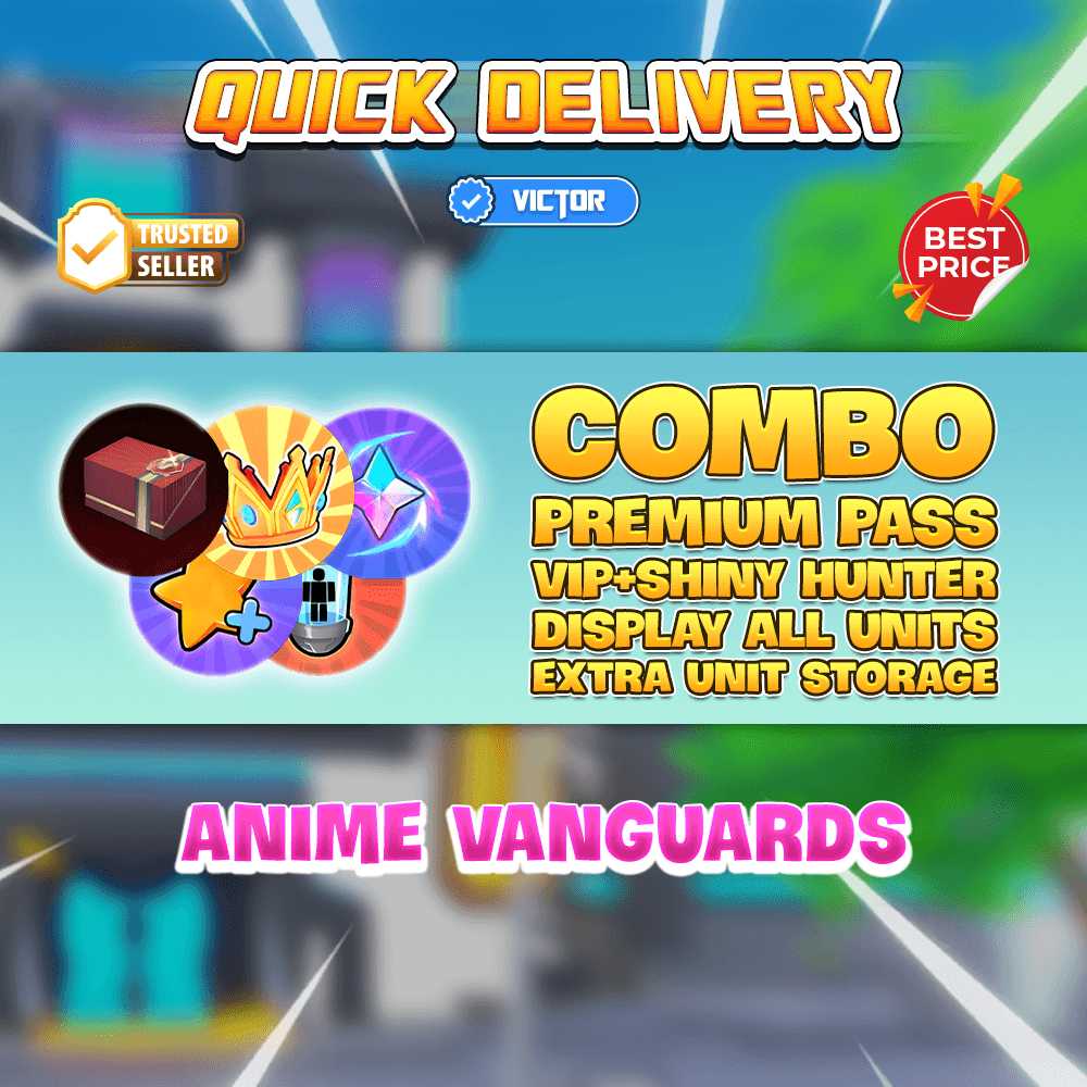[NEW] Anime Vanguards | Combo Premium Pass + VIP + Shiny Hunter+ ...