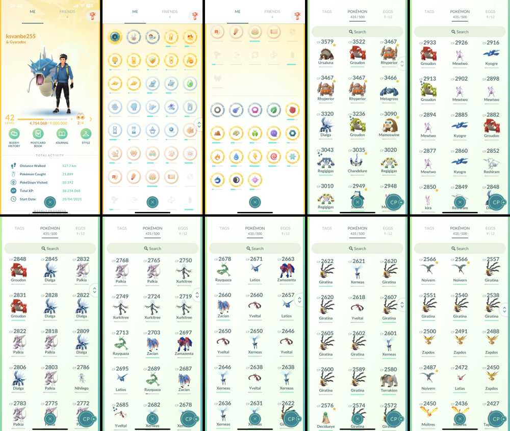 Level 42+4M Exp, 435 Pokemon, 115 IV 100, 75 Shiny, 210 Legend, 8 Shiny ...