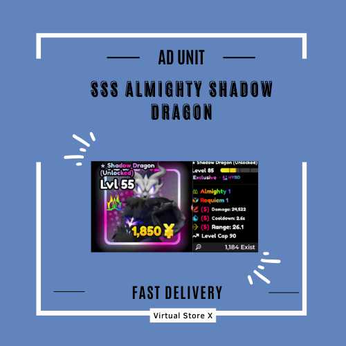 Roblox - Anime Defenders - SSS Almighty Shadow Dragon Evo - Cheap And ...