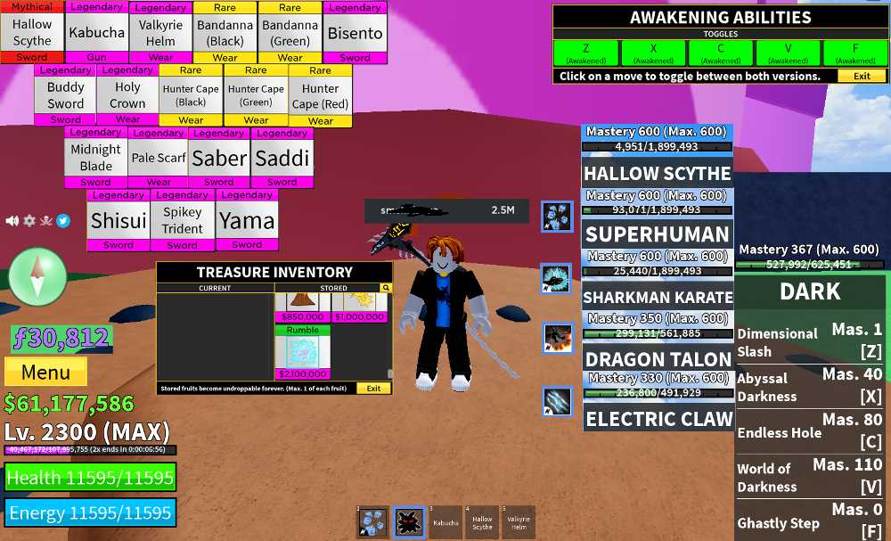 [Blox Fruits] Lv2300 | Fully Awakened Dark | Unverified