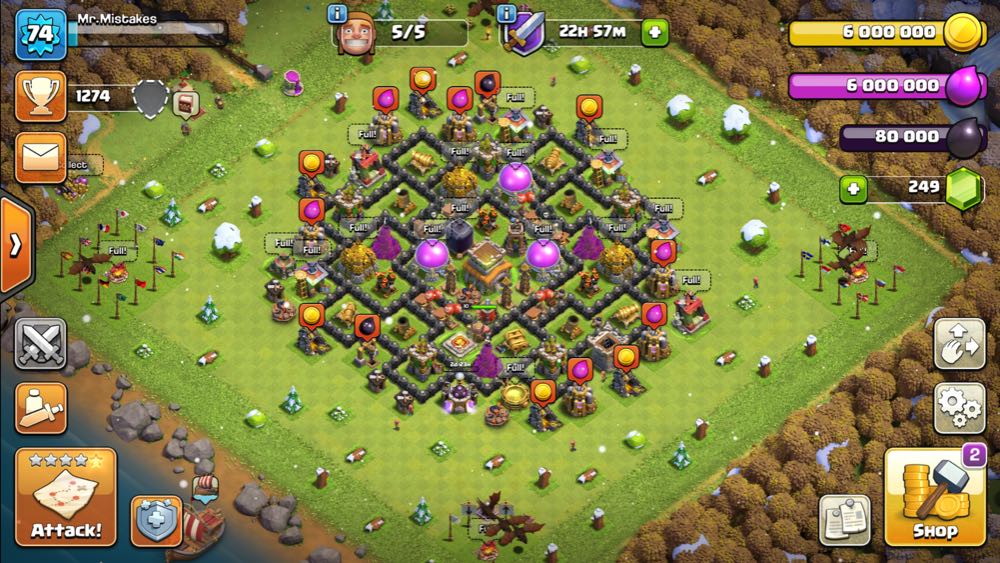 Th8 Max account. King level 8, Master league 3, 250 gems, all storages ...