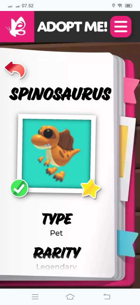 Spinosaurus FR Adopt Me Pet Roblox