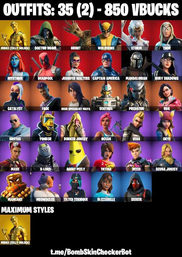 35 SKINS - CAPTAIN AMERICA - MAYA - ROX - CATALYST - TNTINA - MANCAKE ...