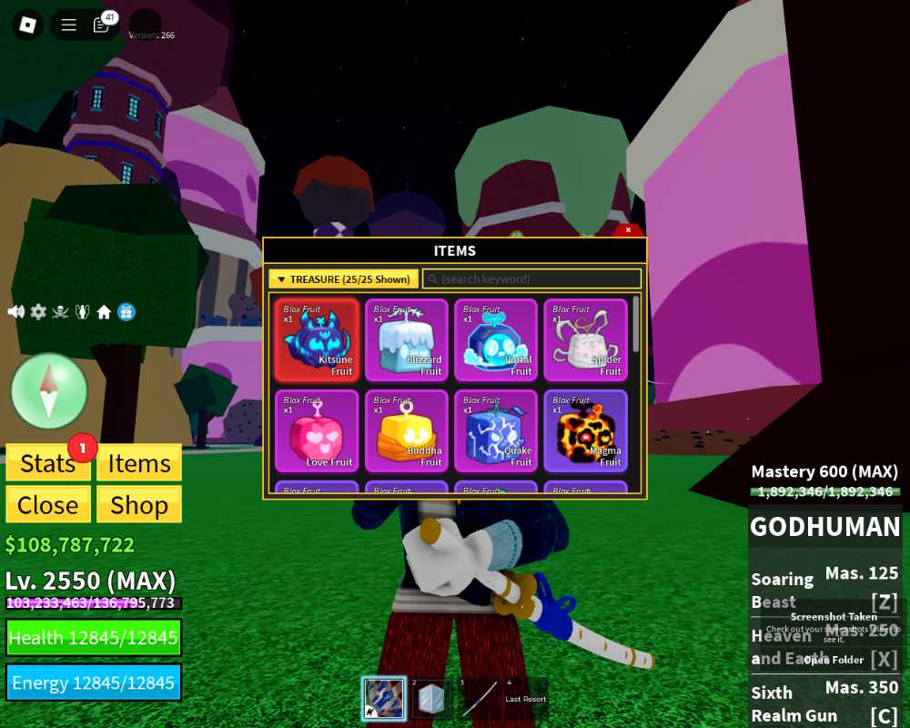 001 BLOX FRUIT 2550 MAX LEVEL GDH CDK Kitsune inventory 108M Beli 175K ...