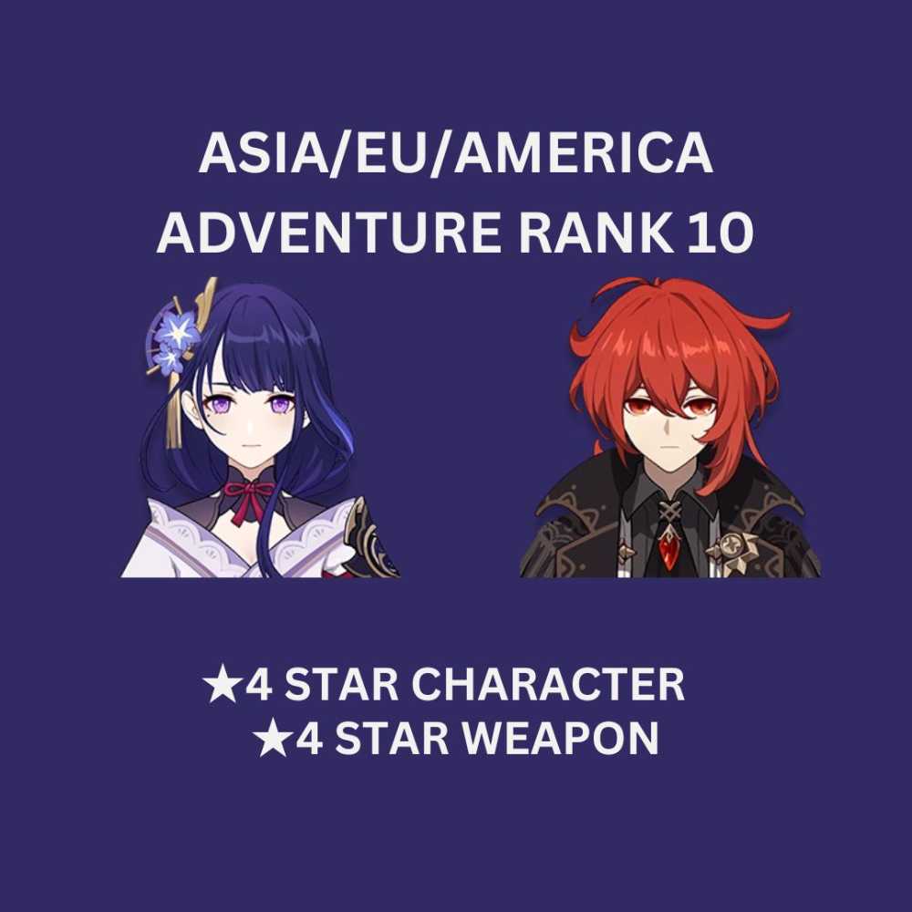 (ASIA/EU/NA) Starter Raiden Shogun + Diluc AR10