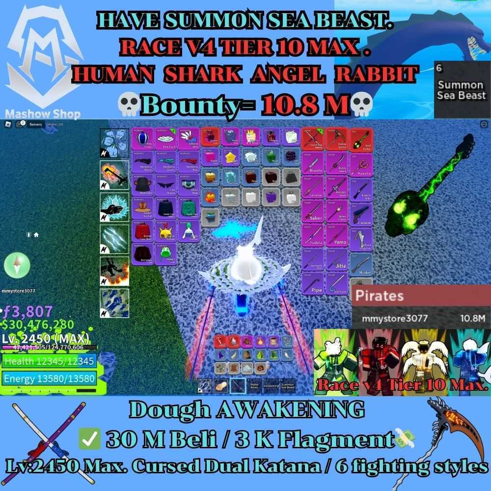Bounty= 10.8 MRace v4 Tier 10 Max . Human Shark Angel Rabbit Dough ...