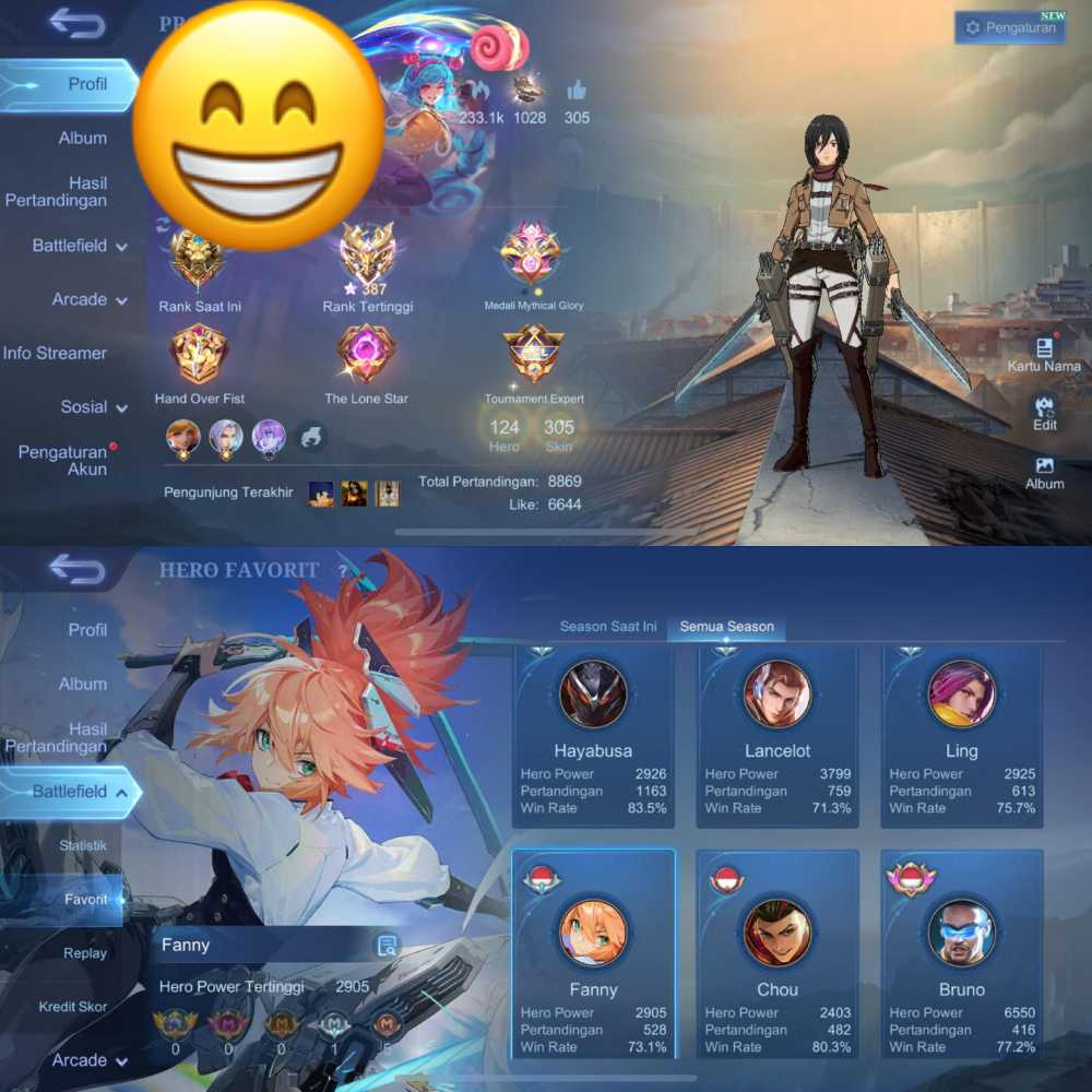 Highest 387 Stars. High win rate. Assassin. Fanny Aspirant. Fanny AOT ...