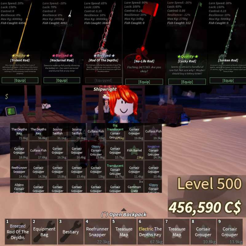 ID82Fisch: Level 500 - No-Life Rod , Rod of the Depths,Trident Rod ...