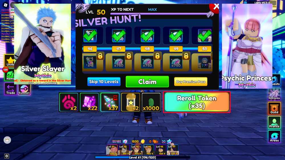 Anime Adventures 50K+ Gems [BattlepassLV50 Max] [Reroll Token 35]+[Star ...