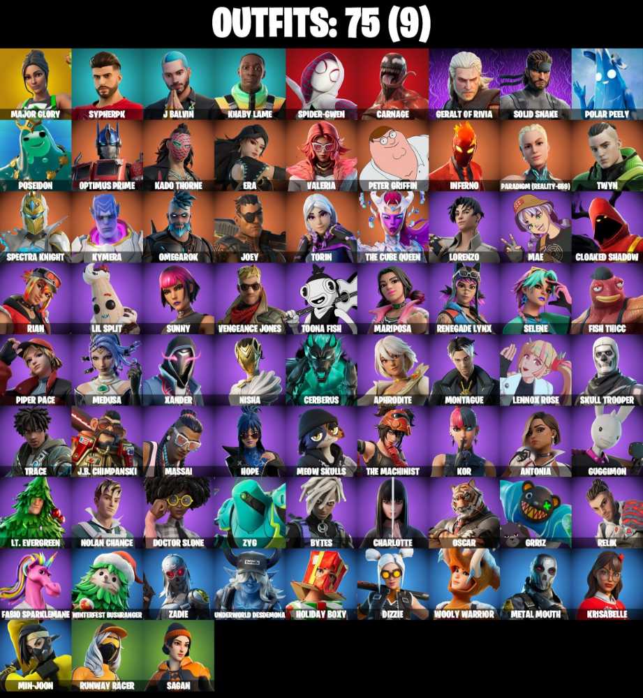 MAJOR GLORYSYPHERK J BALVIN INFERNO CLOAKED SHADOWSKULL TROOPER ZADIE ...