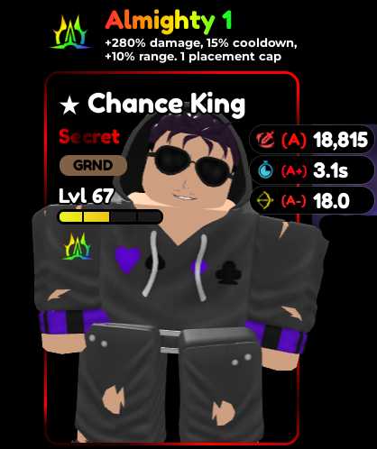 Almighty Chance King Evolved A A+ A- Lvl.67 Secret Hakari - Roblox ...