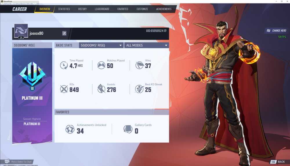 #m9//Steam // Marvel Rivals // Plat 3 Rank //Global EU/NA/ASIA