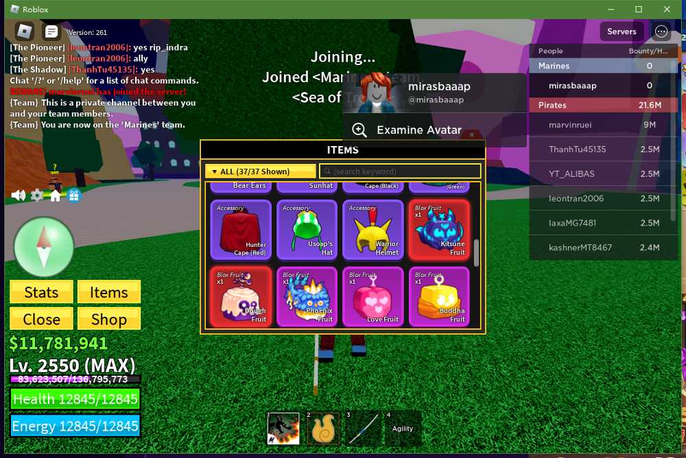 Blox Fruits kitsune inventory+2550LV+KitsuneFruit+VIEW IMAGE