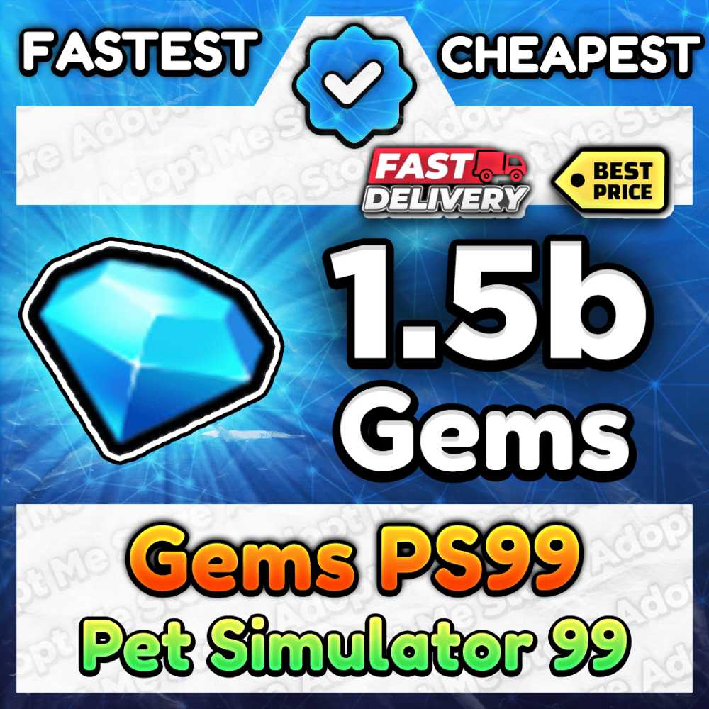 1.5B Gems PS99 - Pet Sim 99 - Pet Simulator 99 | ⭐️ 100% SAFE ...