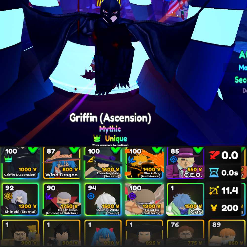 Unique Griffin/GriffithMeta UnitsAnime Adventures AA