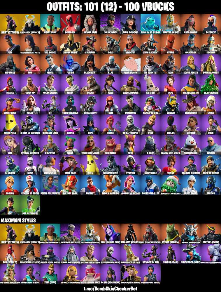 101 SKINS+MINTY+LAUGH IT UP+SKULL TROOPER+AHSOKA TANO+STAR WAND+JULES ...