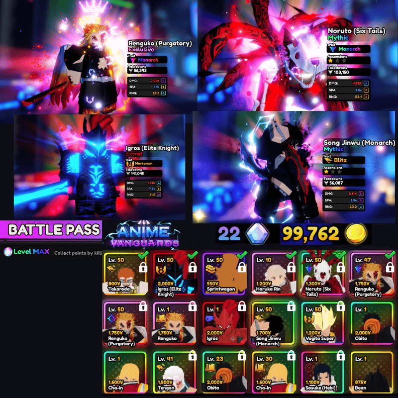 ID561 2 Monarch : Renguko Monarch,Noruto Monarch,Igris Evo,Song Jinwu ...