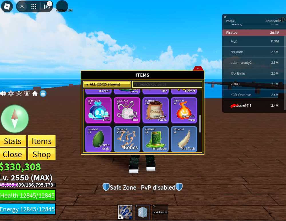 Blox Fruits / Portal Inventory / GHM / UNlinked