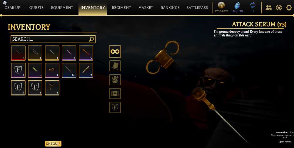 AOTR | Attack Serum | Secret Perks | Max Prestige | S Tier Memories ...