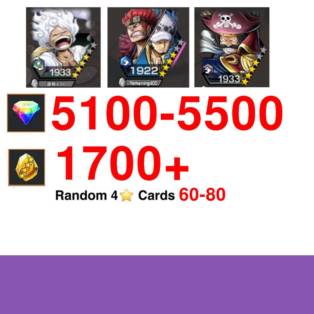 Global[IOS/Only]][5100-5500+RD][1700+GF]Nika Luffy+4 Onigashima Kid&Law ...