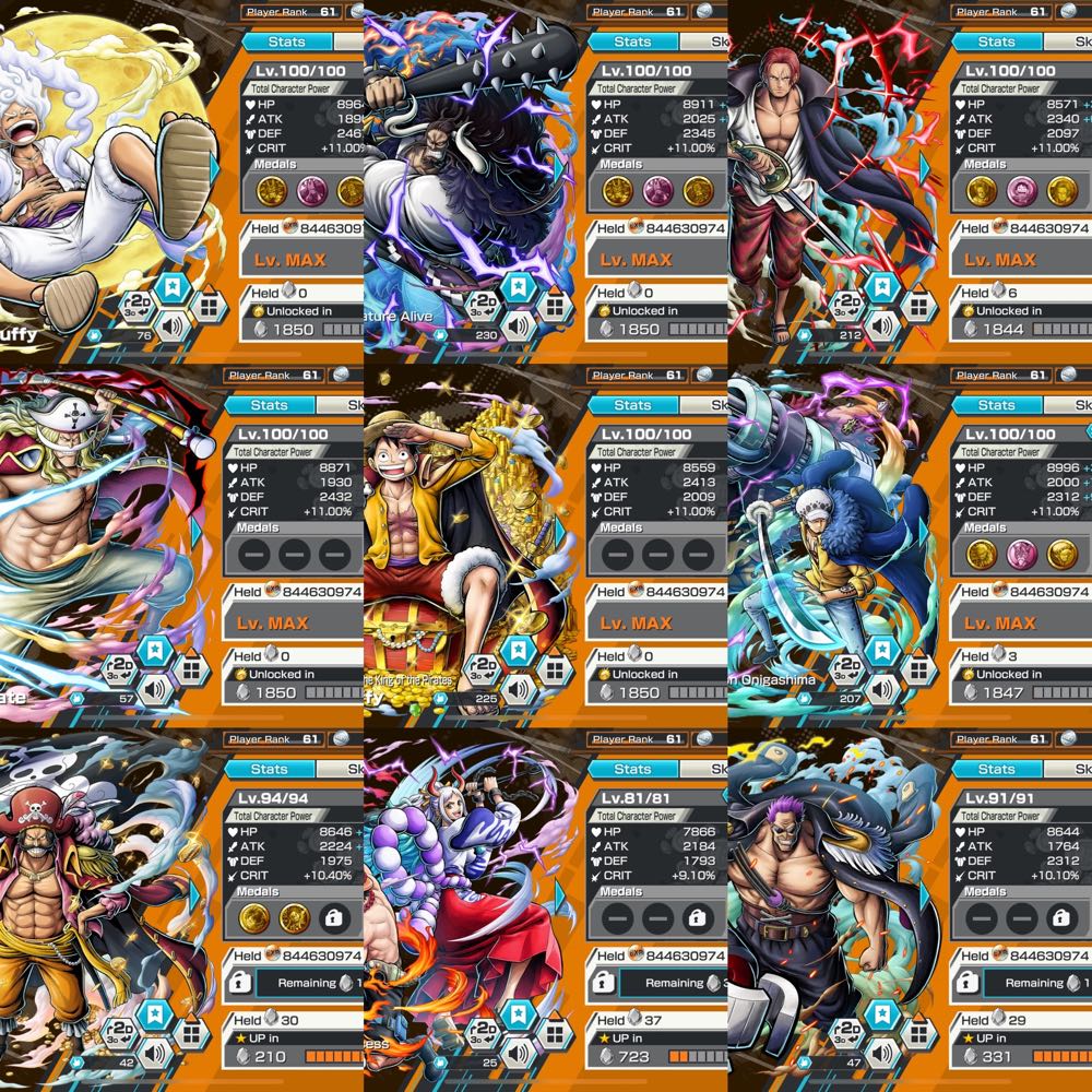Instant 9EX gear5 YAMACE KIDLAW shanks WHITEBEARD Roger KAIDO LUFFY ...