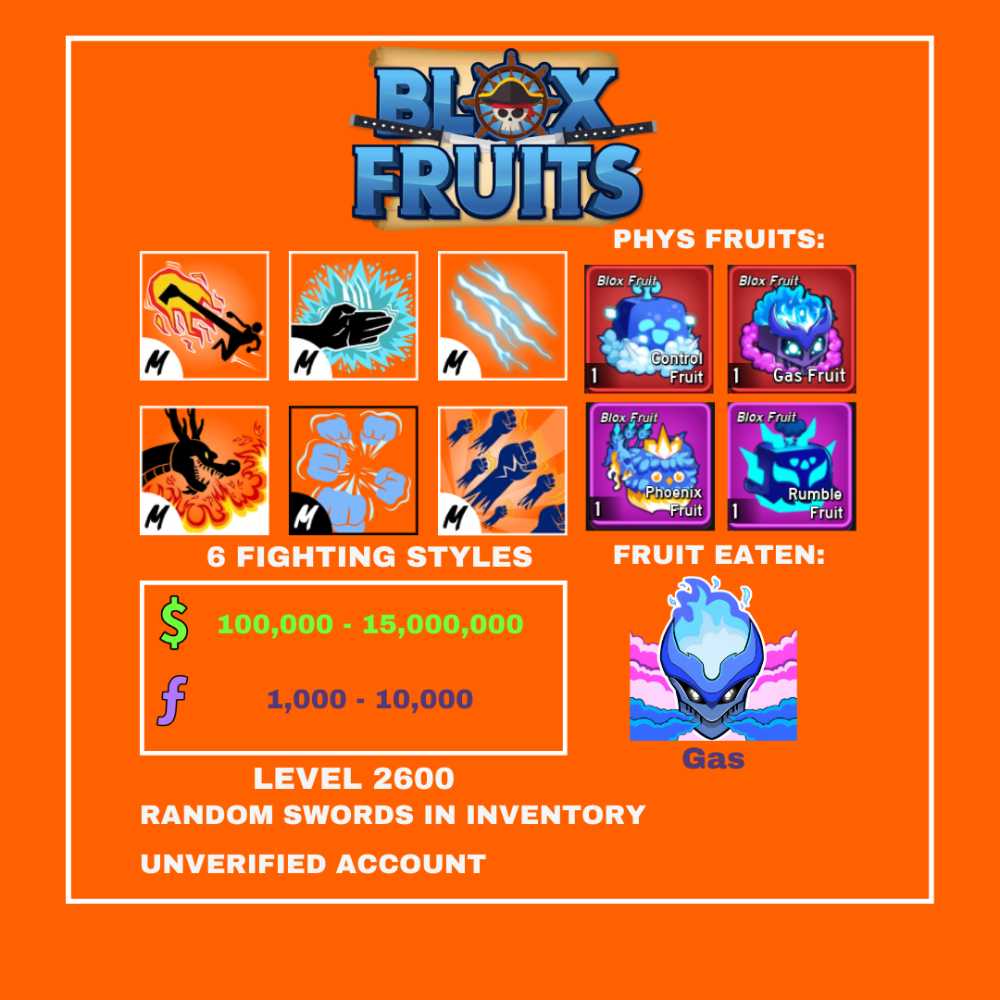 Blox Fruits | PHYSICAL FRUIT BUNDLE (GAS, CONTROL, PHOENIX, RUMBLE ...