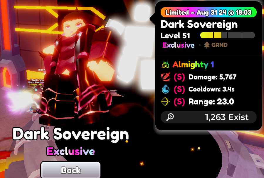 Dark Sovereign Almighty Anime Defenders