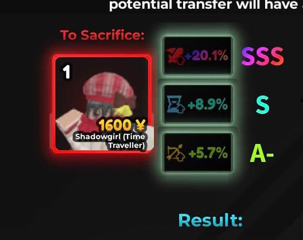 [INSTANT DELIVERY] Shadowgirl / Homura Evo SSS/S/A- Stats - Anime ...