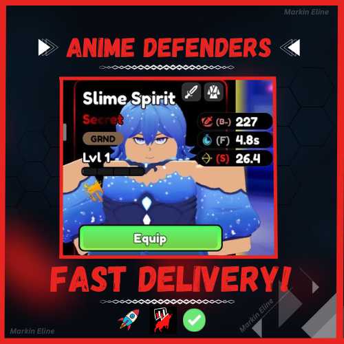 [Best Deal - Cheapest!] Secret Slime Spirit / Rimuru | Anime Defenders ...