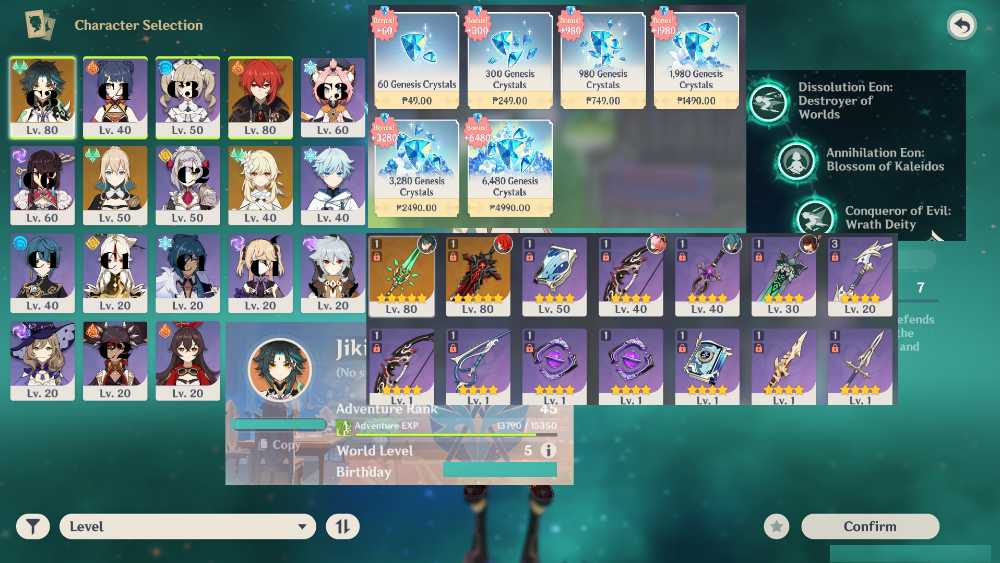 XIAO C3 + PJWS , DILUC + WGS PURE F2P ACCOUNT!