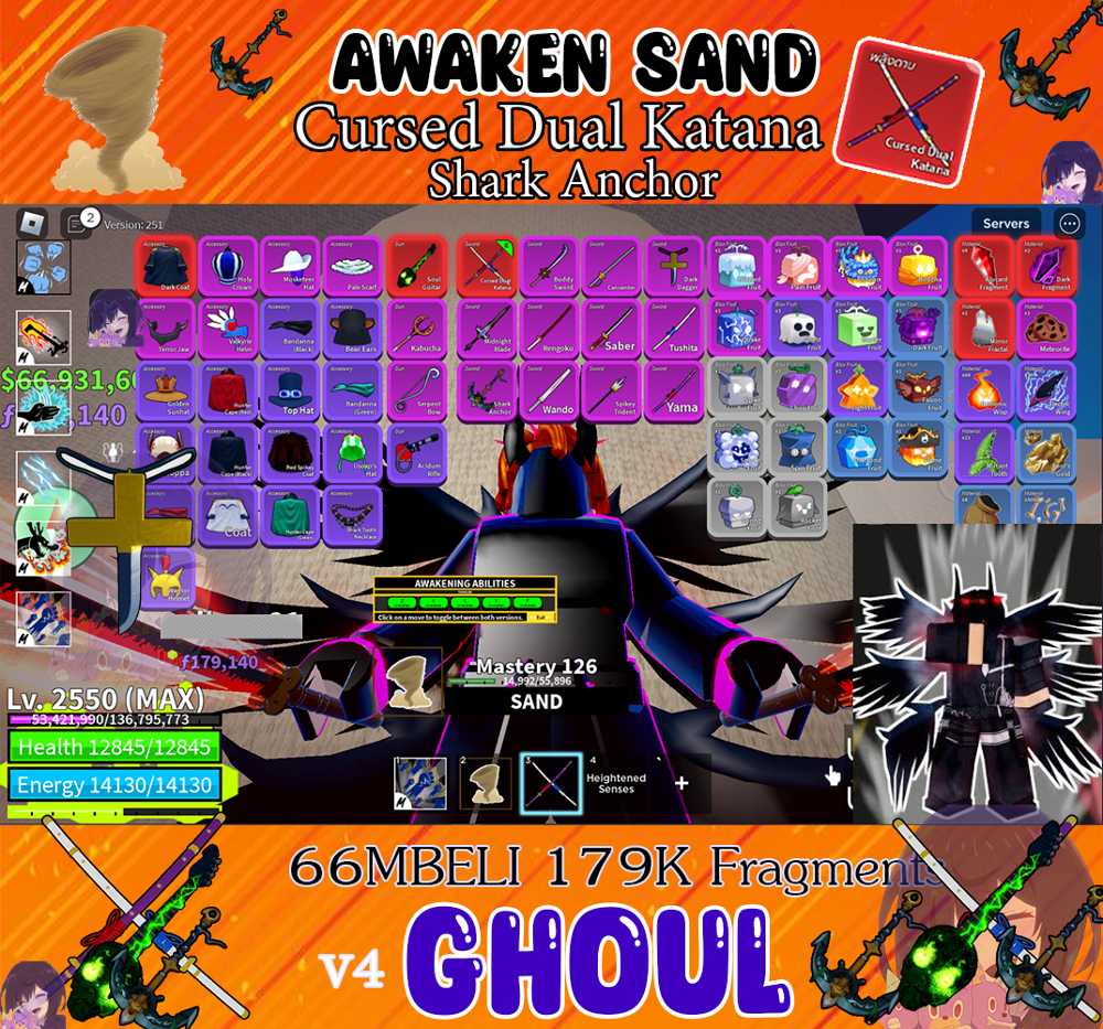 Race V4 | Ghoul v4 - Awaken Sand | GodHuman | Cursed Dual Katana ...