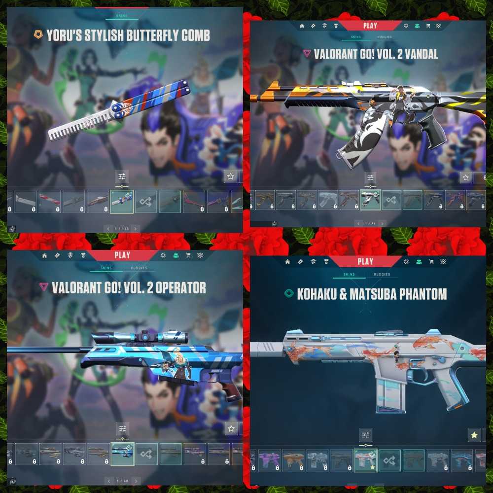 AP | Yoru's Stylish Butterfly Comb + VALORANT GO! Vol. 2 Vandal + VALORANT GO! Vol. 2 Operator ...
