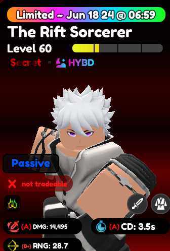 Almighty UNEVO The Rift Sorcerer / Gojo | Secret Unit | Anime Defenders ...