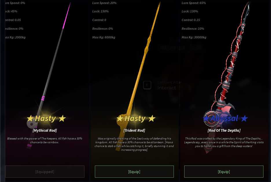 Fisch Account | Lv16 | Rod Of The Depth | Trident Rod | Aurora Rod ...