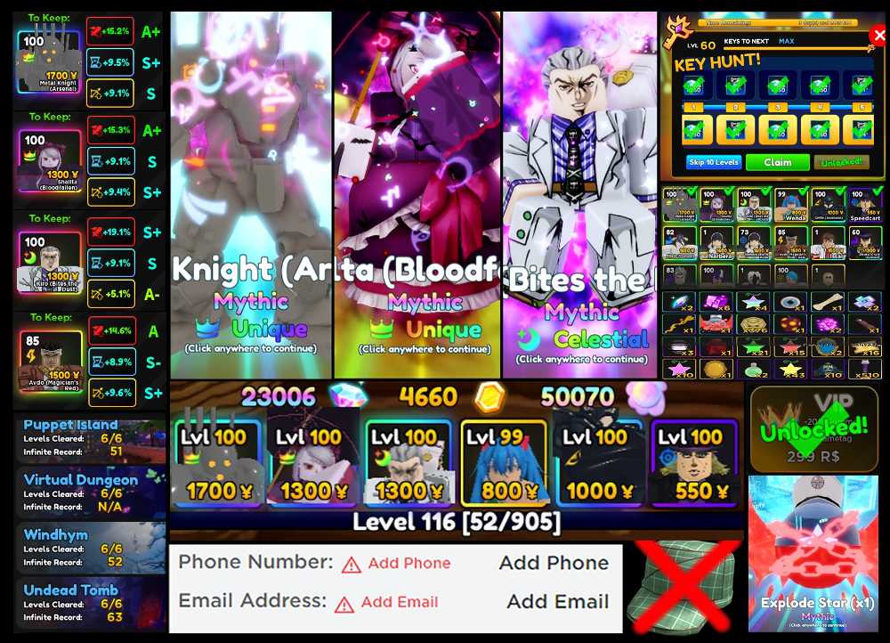 Account : 2 Unique : Metal Knight and Shallta | Anime Adventures AA ...