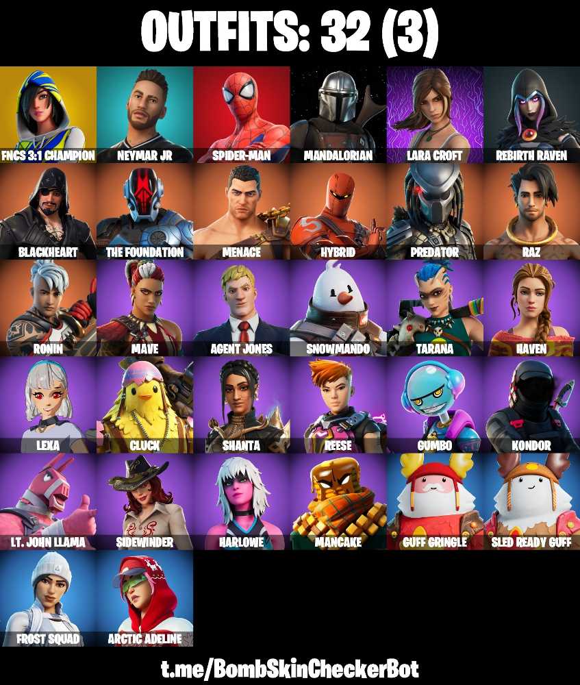 PC/PSN/XBOX/NINTENDO 32 Skins Rage, Lara Croft , Neymar Jr , Crowbar ...