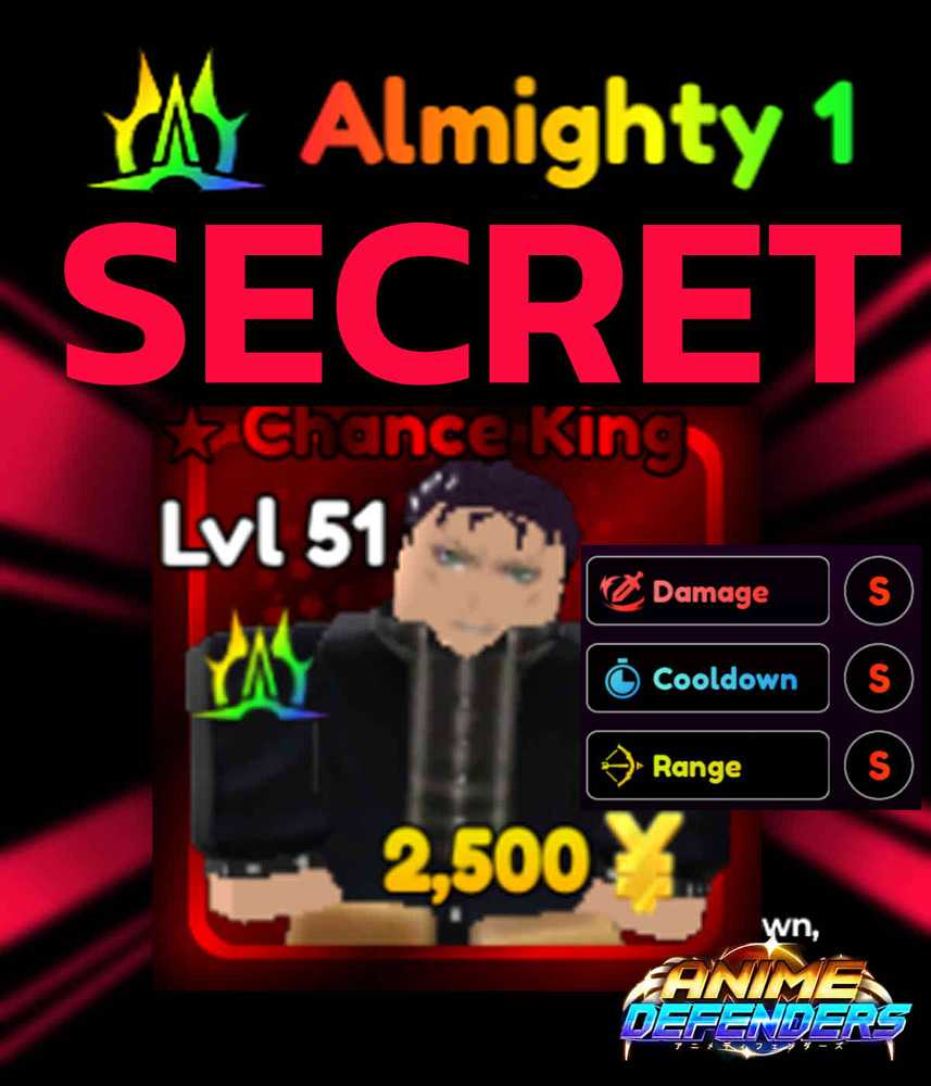Secret Chance King Evo Hakari TraitAlmighty | Roblox Anime Defender